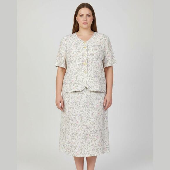 Alfred Dunner | Dresses | Vintage Alfred Dunner Linen Two Piece Skirt ...